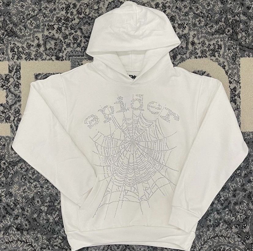 Spider Worldwide Spider Worldwide, Sp5der OG Rhinestone Hoodie White ...