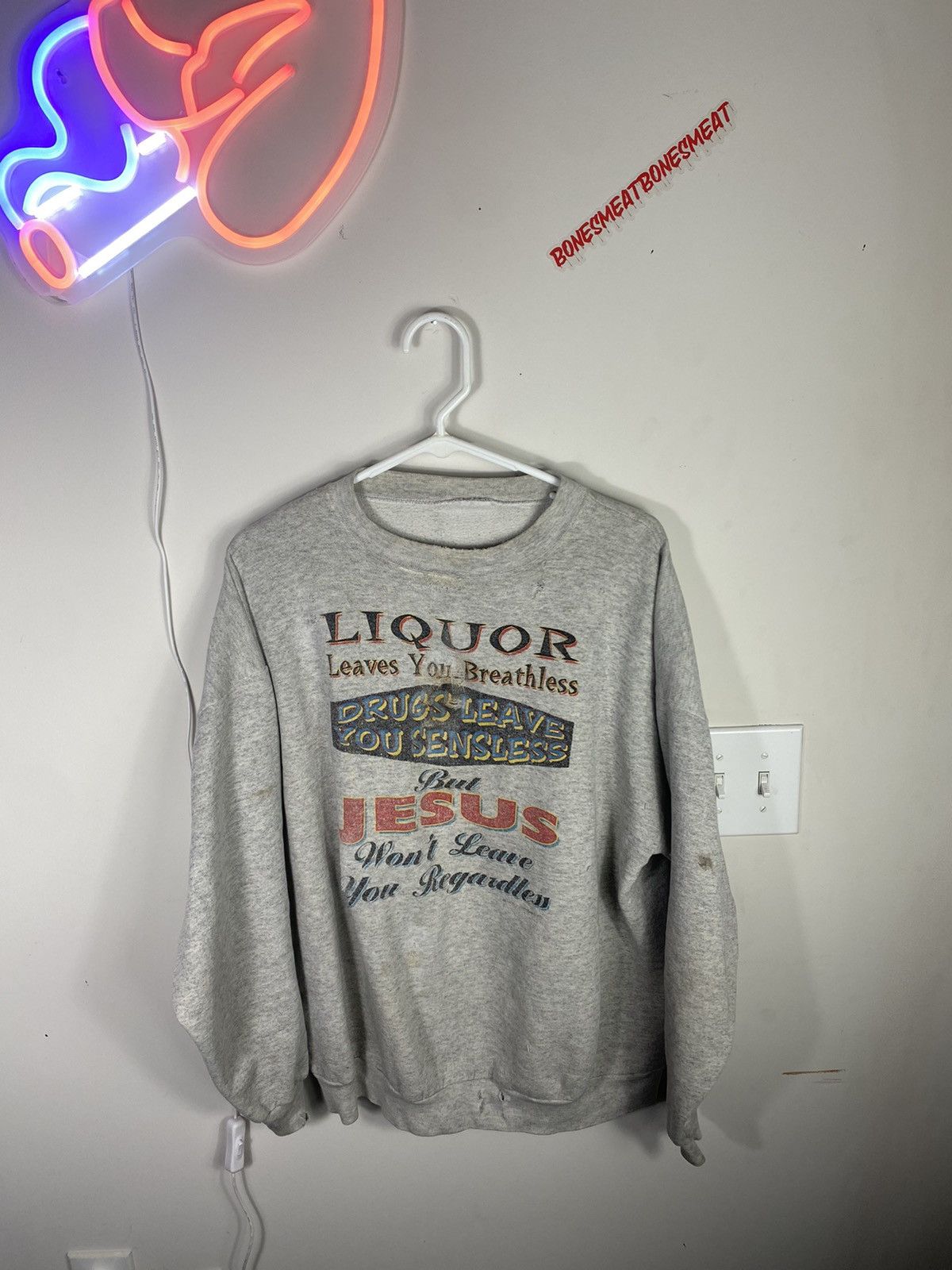 Vintage BEAUTIFUL THRASHED LIQOUR DRUGS JESUS CREW | Grailed