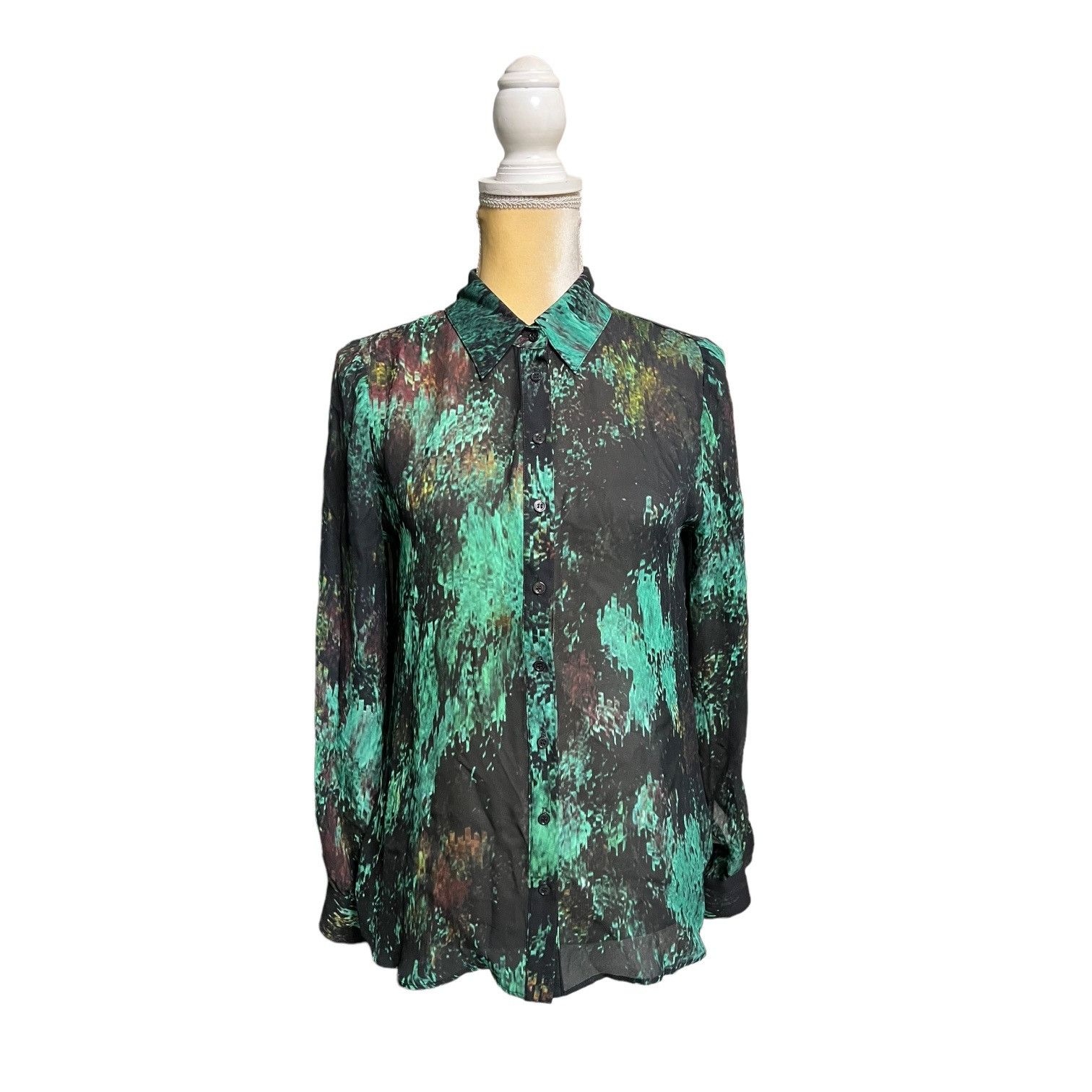 Haute Hippie NEW Haute Hippie Silk Collared Open Back Button Down Shirt ...