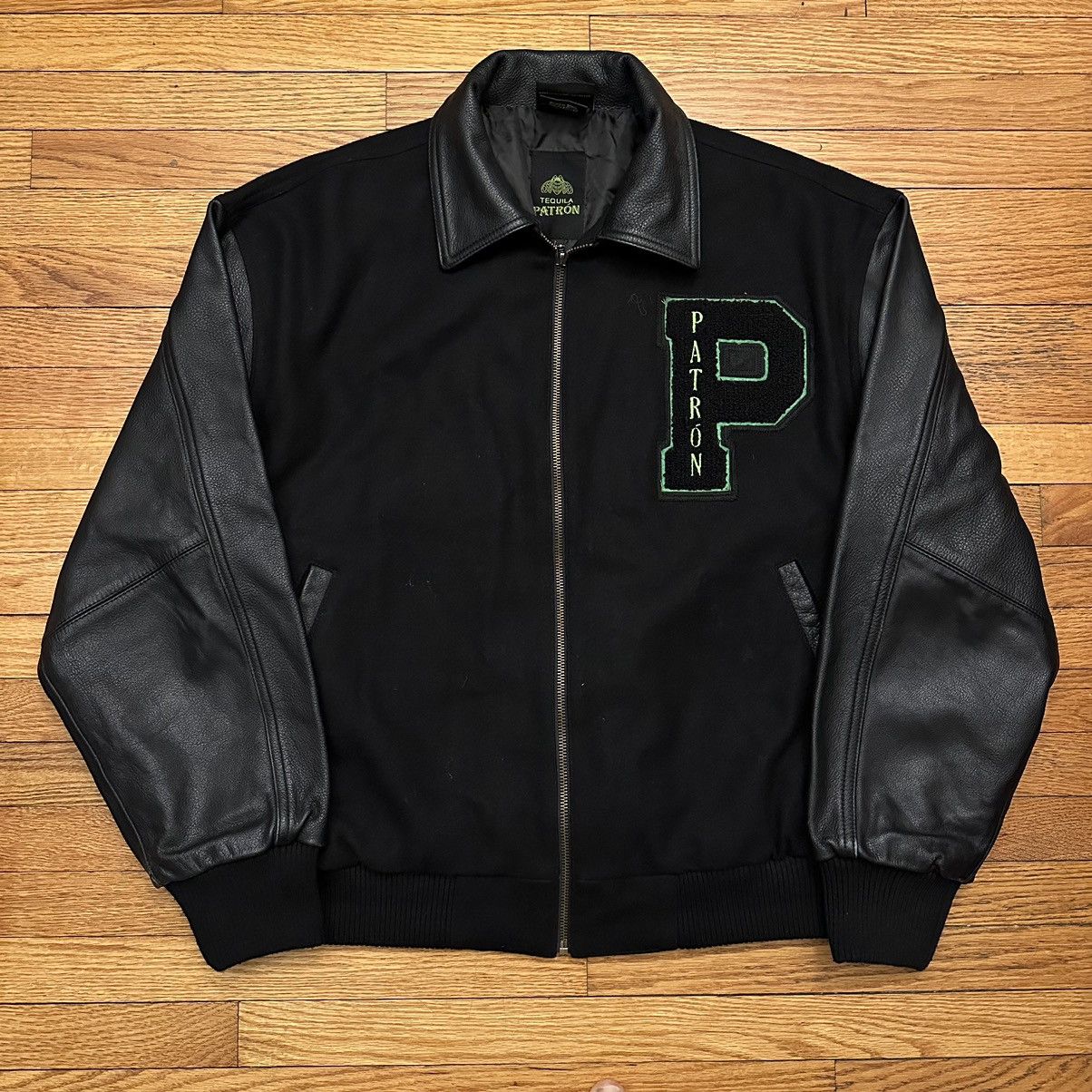 Vintage Patron Tequila Leather Wool Leatherman Varsity Jacket | Grailed