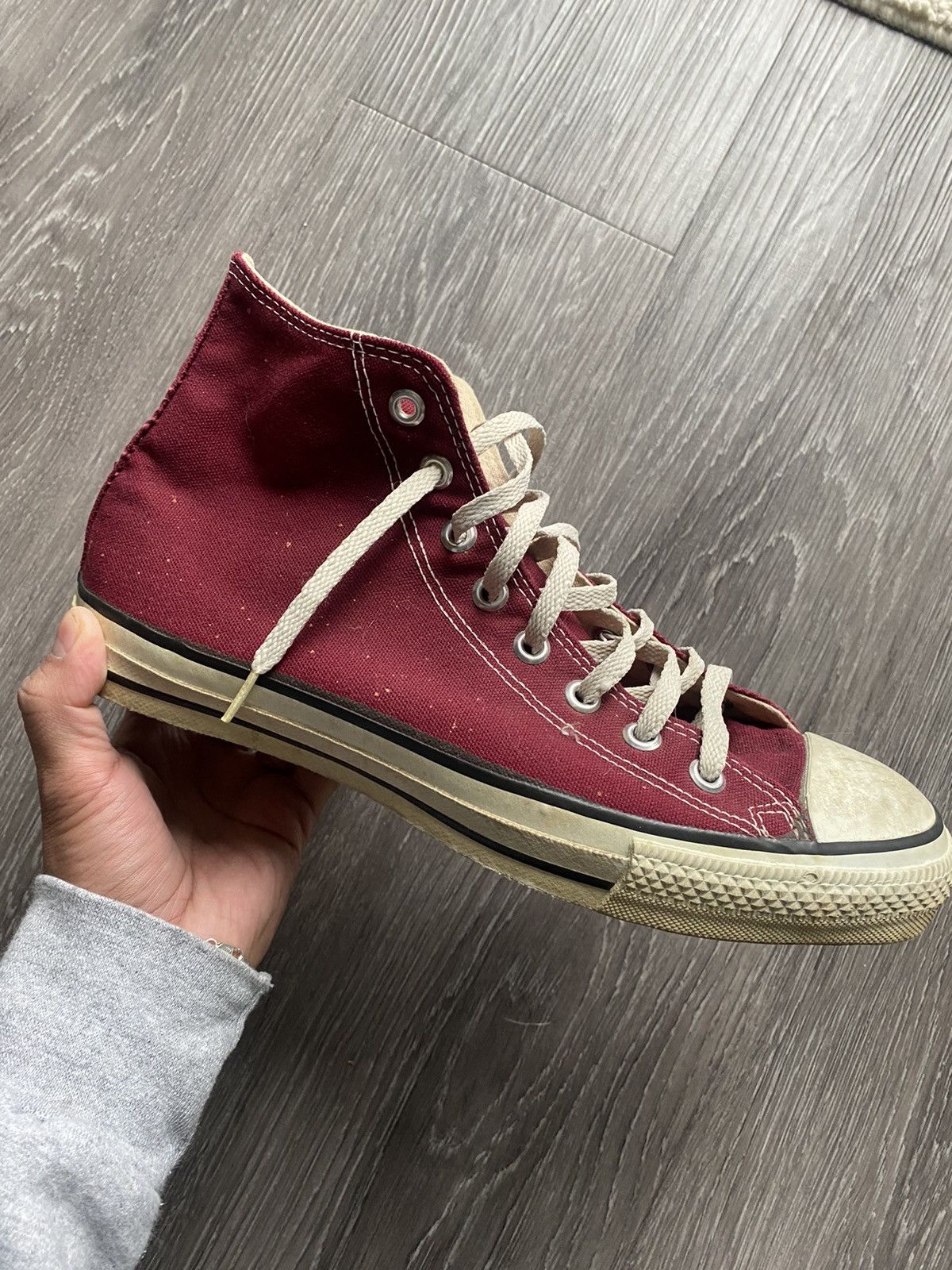 Converse × Streetwear × Vintage Dark Red Converse Chuck Taylor High ...
