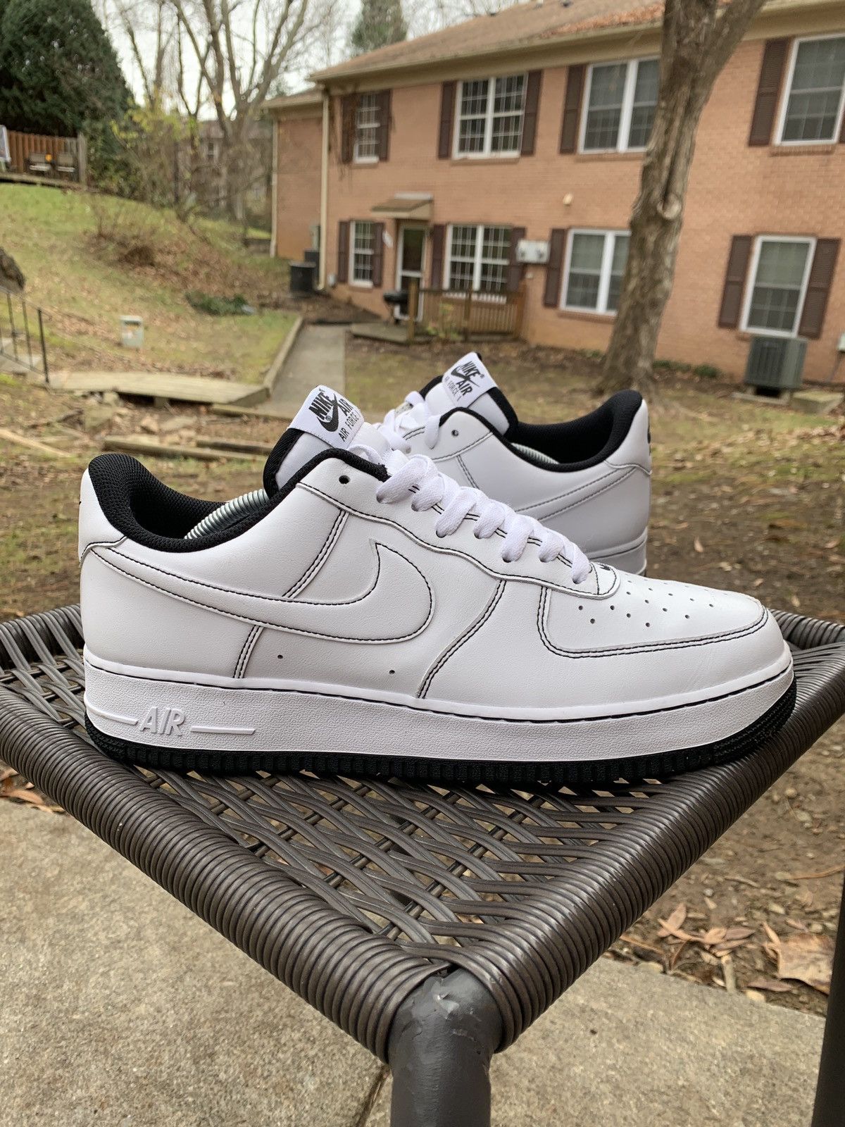 Nike Nike Air Force 1 ‘07 Contrast Stitch Black | Grailed