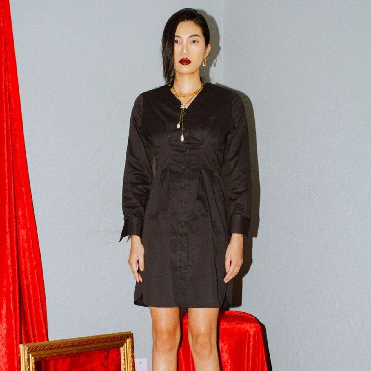 Tibi Tibi Dominic Twill Shirtdress in Navy | Grailed