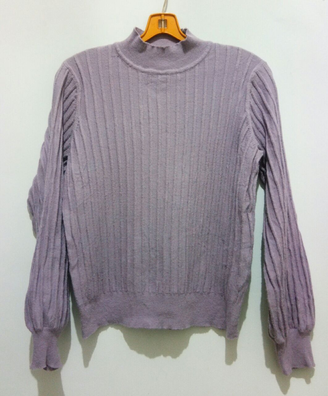 Japanese Brand A.V.V Ribbed Mock Turtleneck Puffed Sleeve Sweater | Grailed