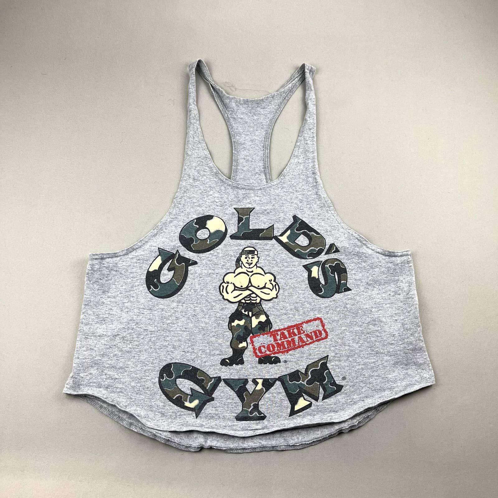 Vintage Vintage Golds Gym Tank Top Large Gray Camo Command USA 90s ...