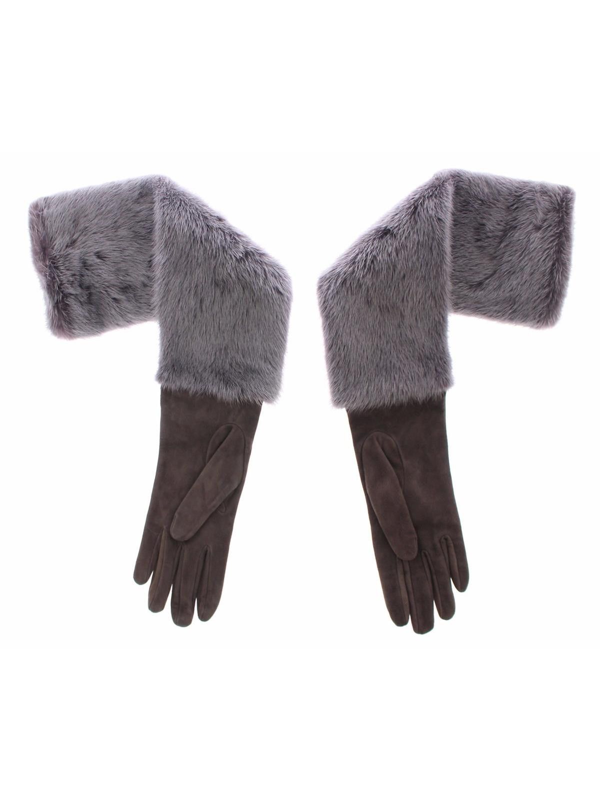 Dolce & Gabbana Mink Fur Lambskin Suede Leather Gloves | Grailed