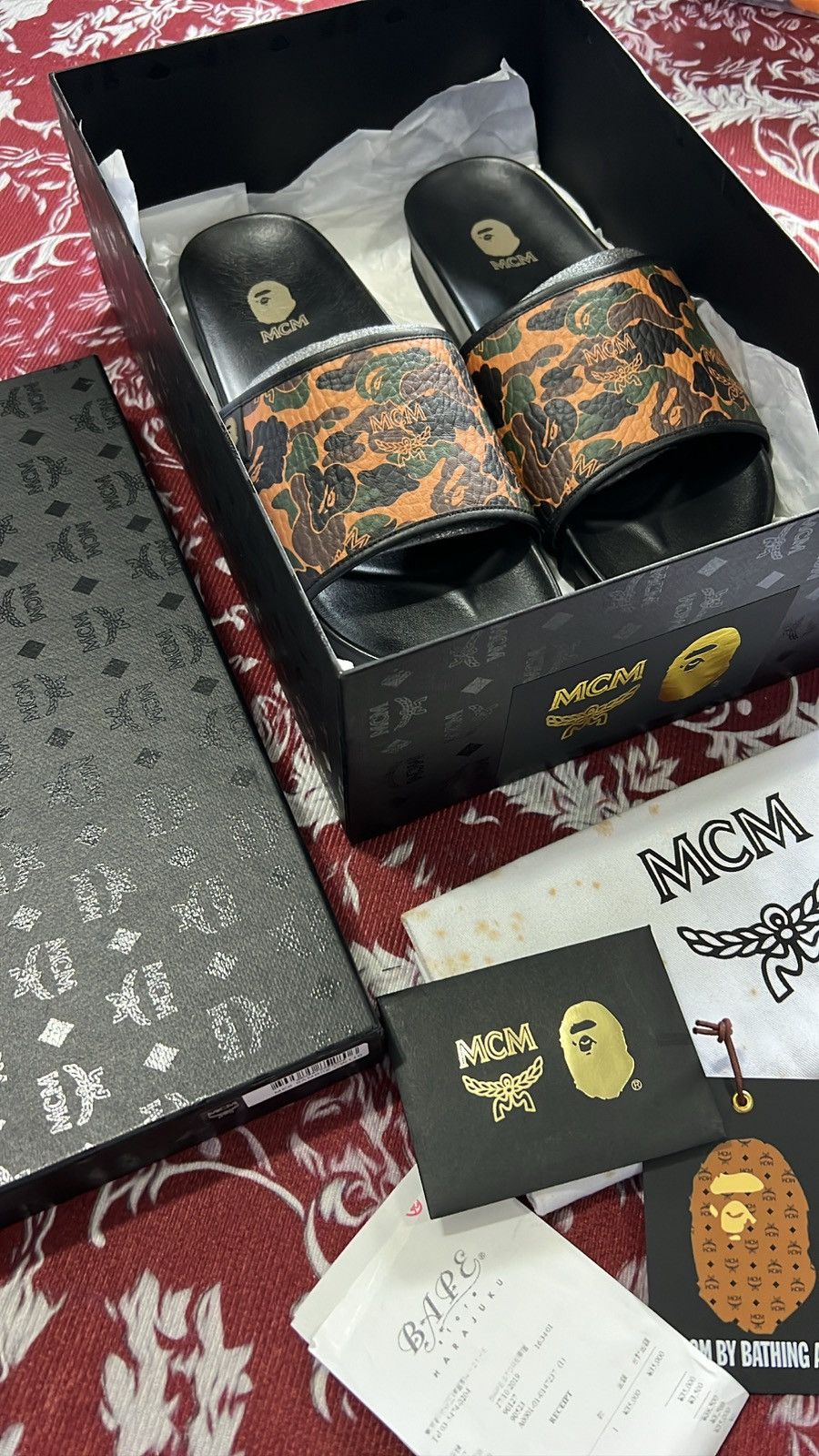 Bape × MCM Bape x Mcm Slide | Grailed