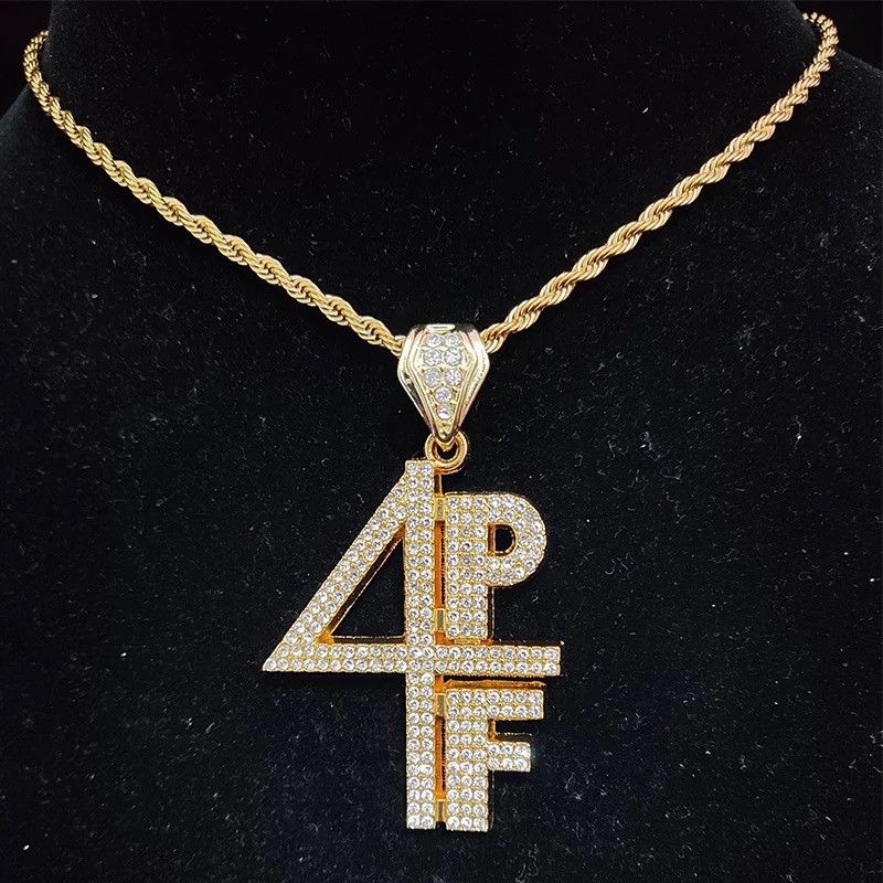 Jewelry 20" Twisted Chain Iced out Bling 4PF Pendant Necklace🔥🔥🔥 | Grailed