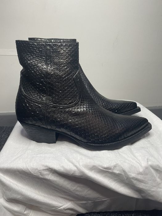 Saint Laurent Paris SAINT LAURENT Paris Lukas Python Opaque Boots | Grailed