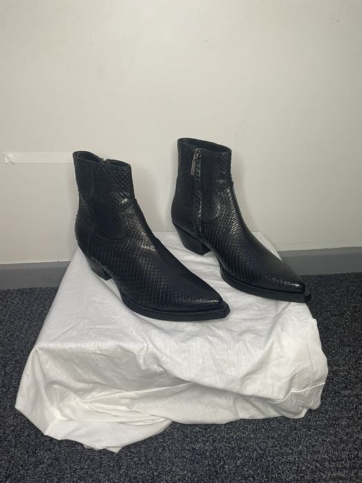 Saint Laurent Paris SAINT LAURENT Paris Lukas Python Opaque Boots | Grailed