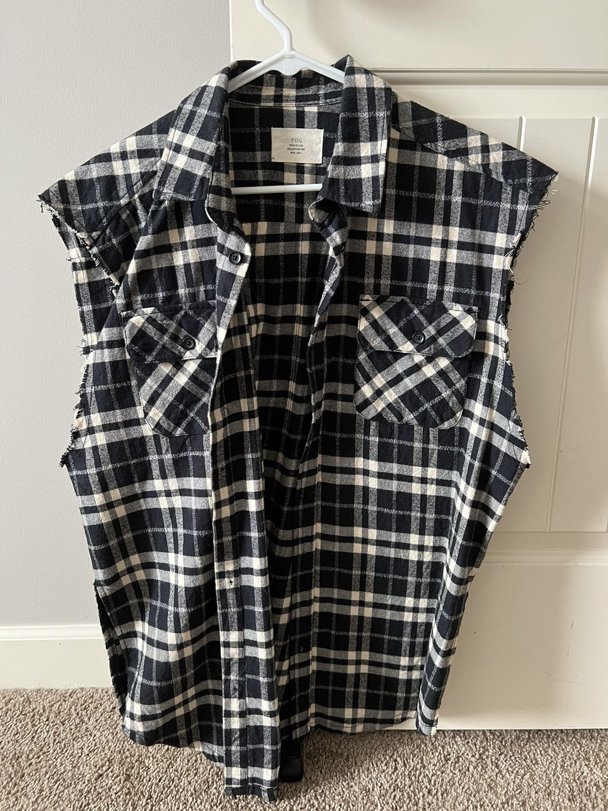 Fear of God Fog fear of god blue plaid cutoff | Grailed