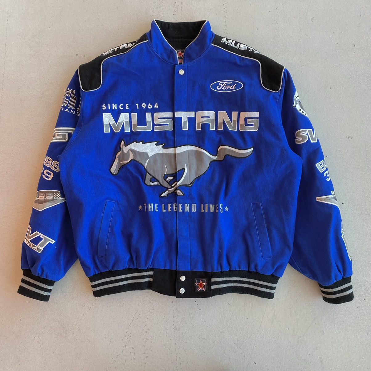 Jh Design × Streetwear × Vintage Vintage Ford Mustang Racing Jacket💙 ...