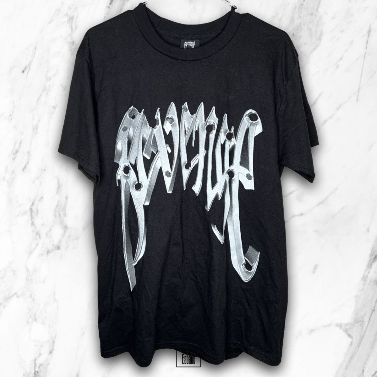 Revenge × Streetwear *NEW* Revenge Metal Logo Tee LARGE | Grailed