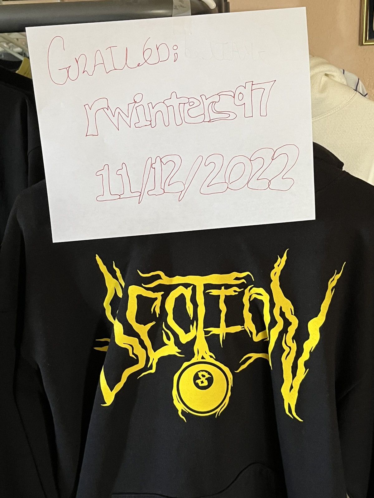 Rare × Section 8 × Streetwear Section 8 spiked hoodie black and yellow ...