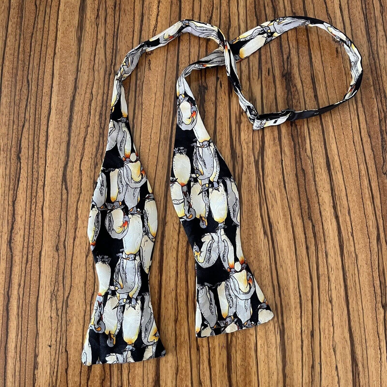 Nicole Miller Vintage Nicole Miller Bow Tie Penguins 1994 100% Silk ...