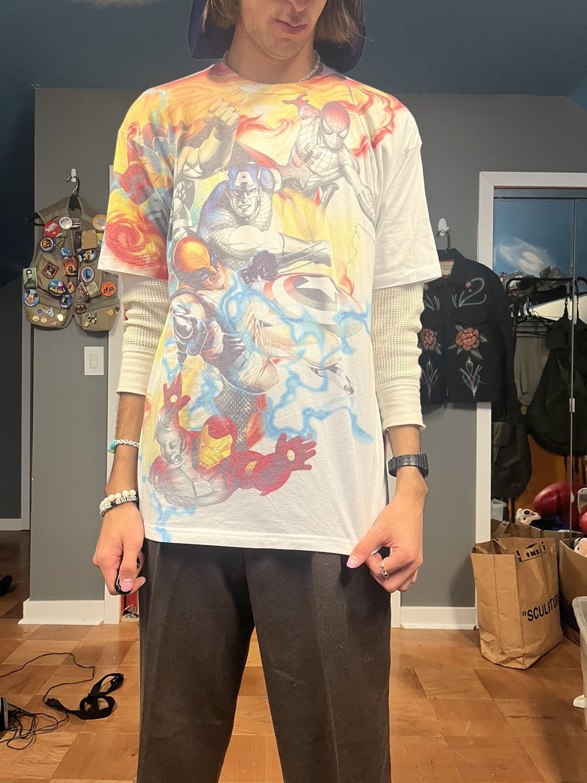 Marvel Comics Marvel All Over Print Vintage Tee Shirt | Grailed