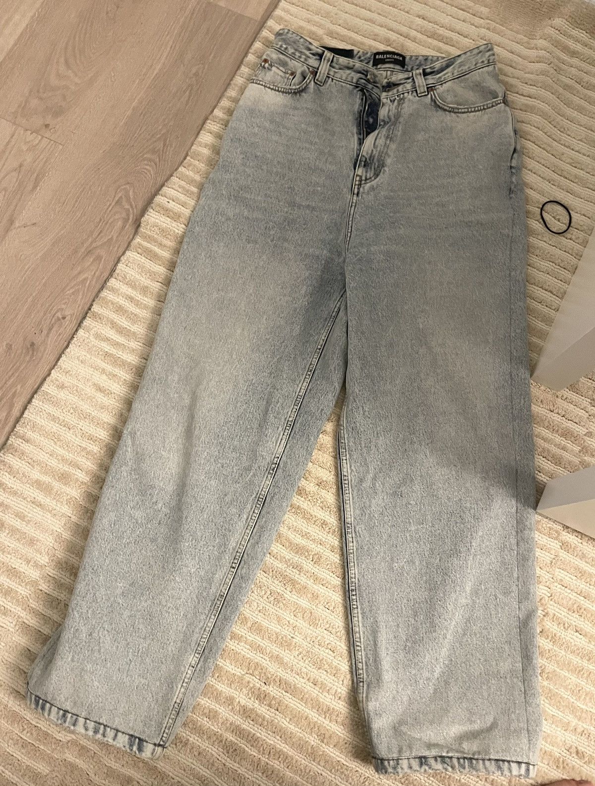 Balenciaga Balenciaga pull up trousers in light blue | Grailed