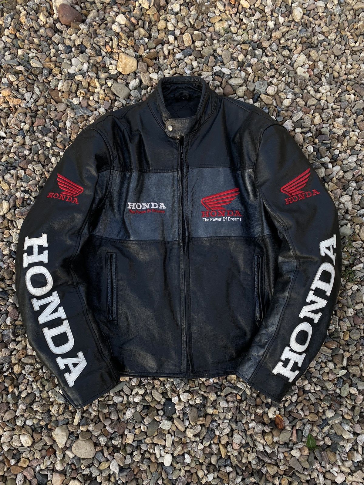 Honda Honda leather racing moto jacket one of a kind | Grailed