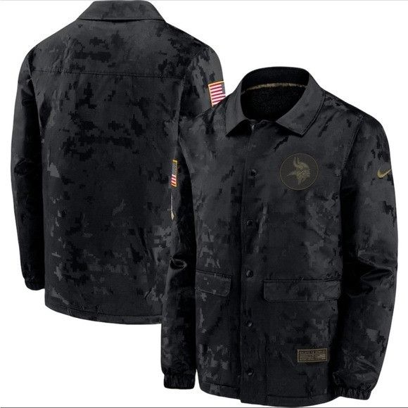 Nike Nike Vikings NFL Salute to Service Sherpa Lined Jacket Black | Grailed