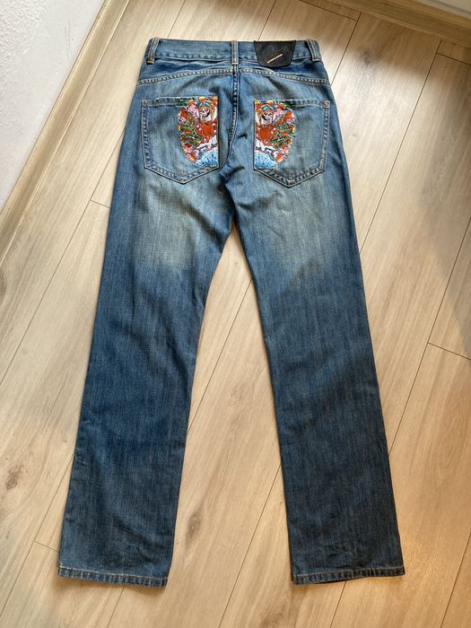 Christian Audigier Ed Hardy Denim Women Jeans Japan Style Flower Skull ...