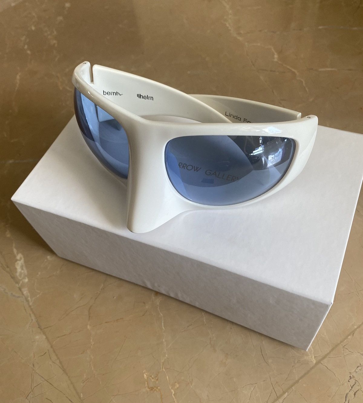 Linda Farrow Linda Farrow Mask Sunglasses (White) | Grailed