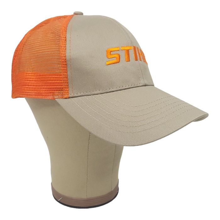 Other Stihl Outfitters Khaki Orange Mesh Snapback Cap Trucker Hat | Grailed
