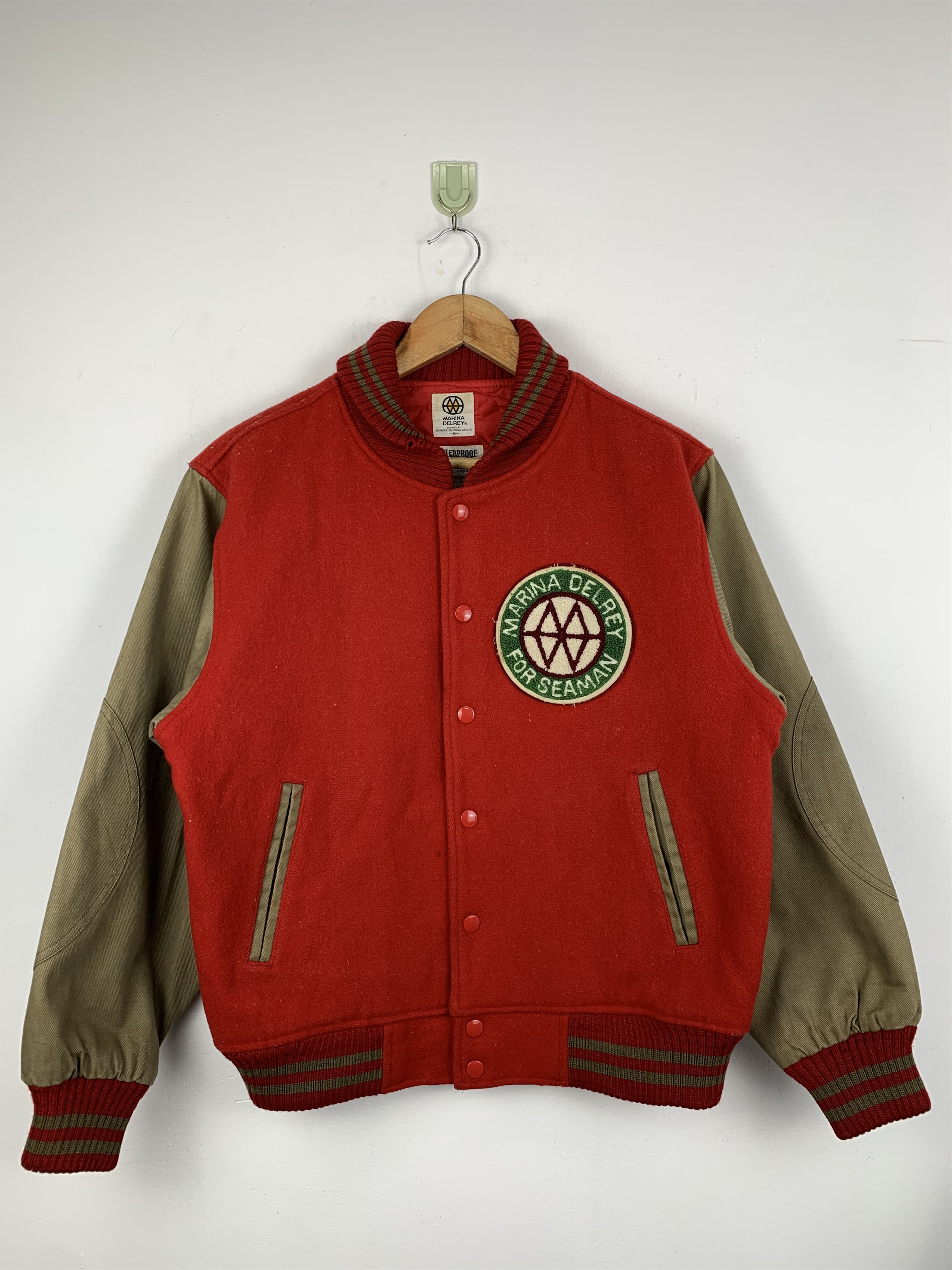 Varsity Jacket × Vintage Vintage 90s Marina Delray Wool Varsity Jacket ...