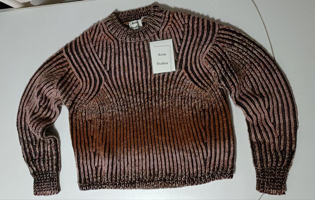 Acne Studios NEW -AW19 Oversized gradient knit sweater - brown and pink ...