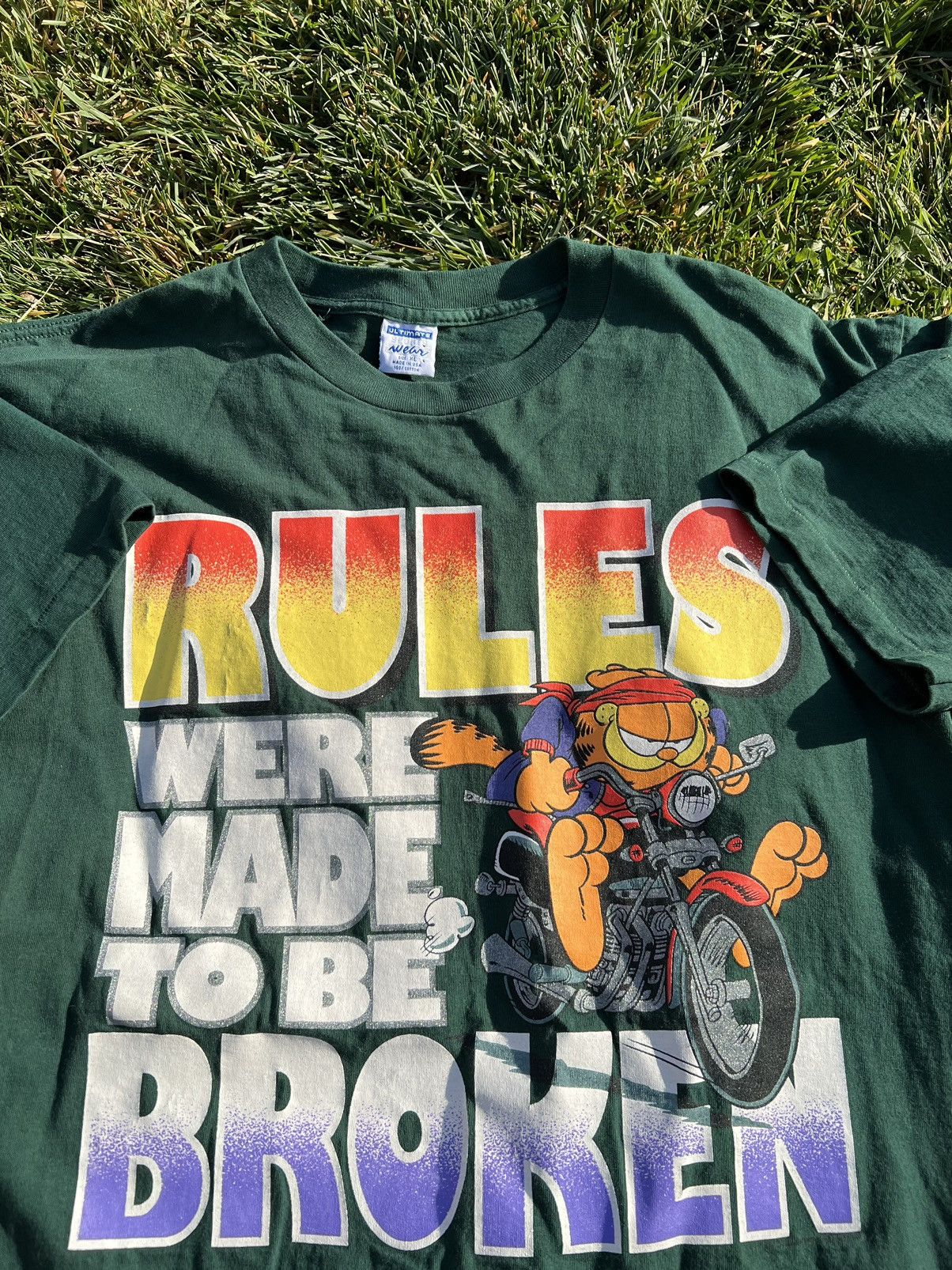 Vintage Vintage Rare 90s Garfield Motorcycle T-Shirt | Grailed