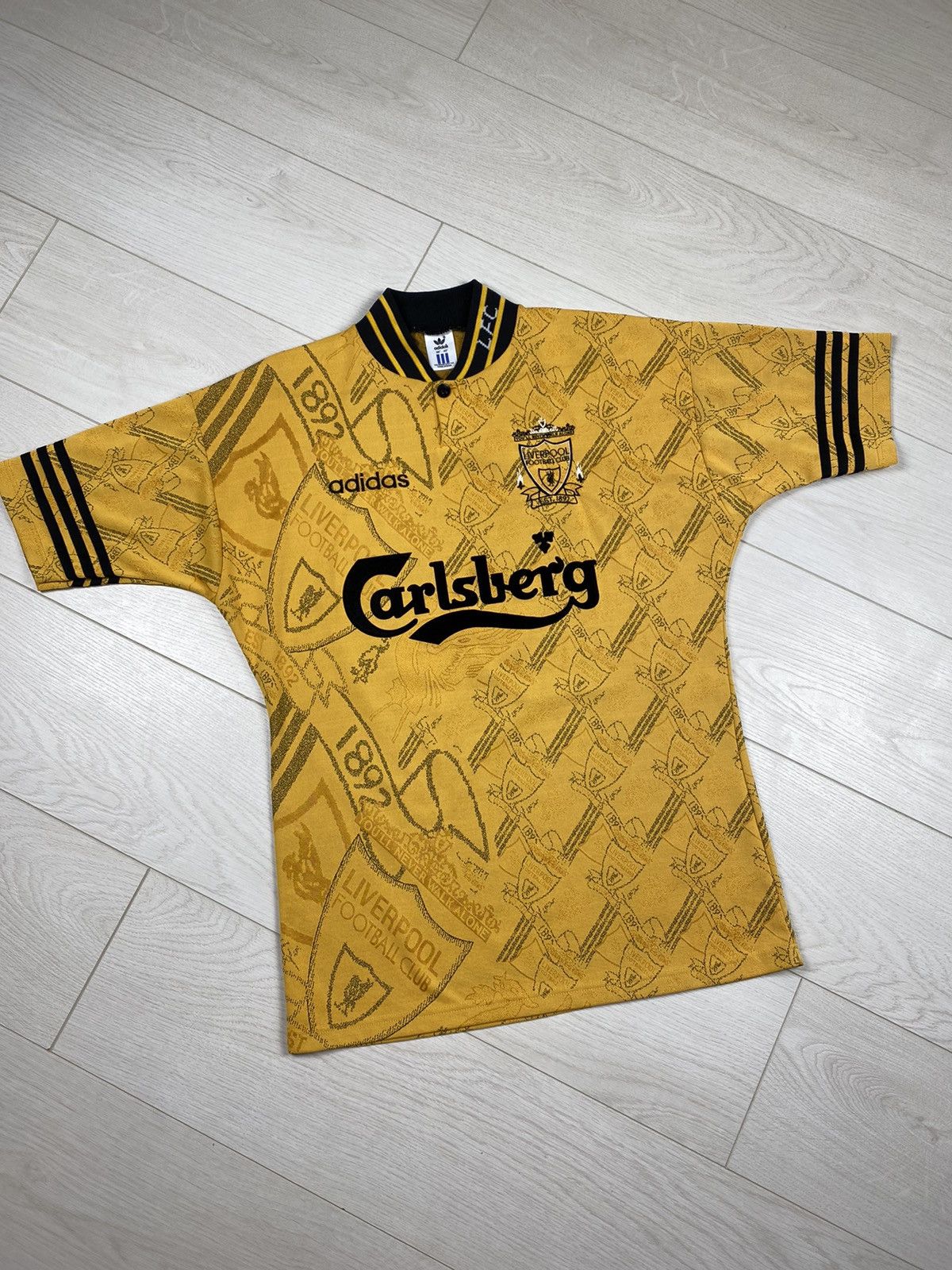 Vintage Rare Adidas Liverpool Vintage Jersey 1993 96 Yellow Soccer ...