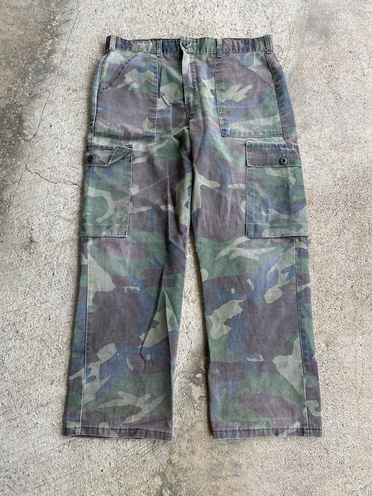 Camo × Military × Vintage Vintage 80’s Military Style Camo Cargo Faded ...