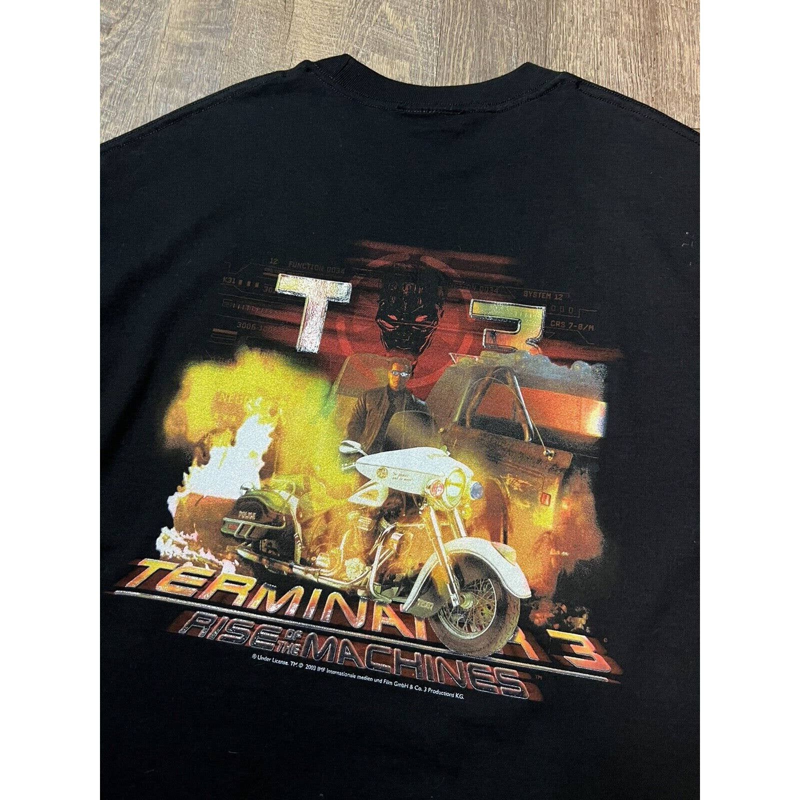 Vintage Vintage 2003 Terminator 3 Movie T-Shirt Indian Motorcycles ...