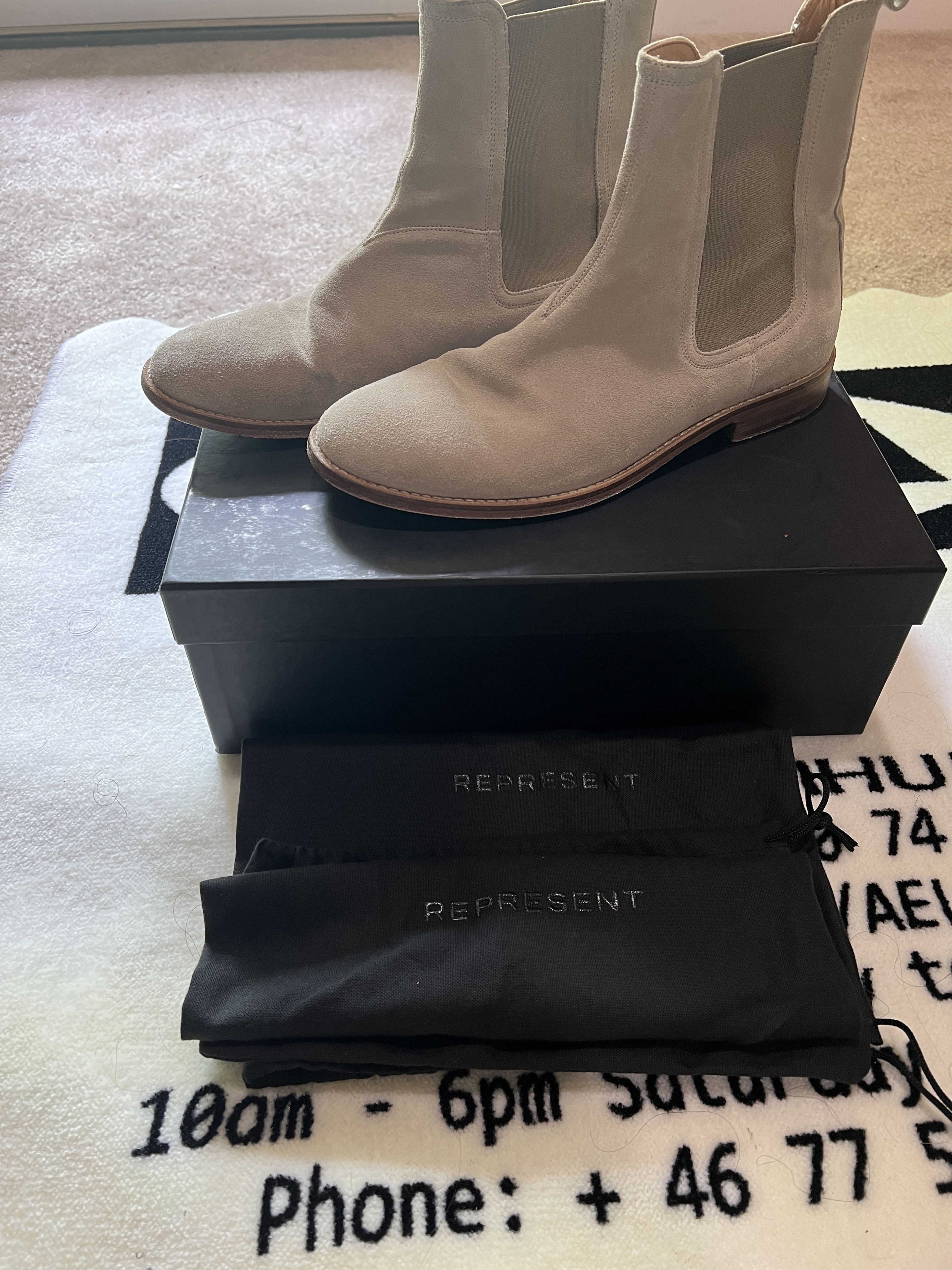 Represent Clo. Represent Suede Chelsea Boot Stone | Grailed