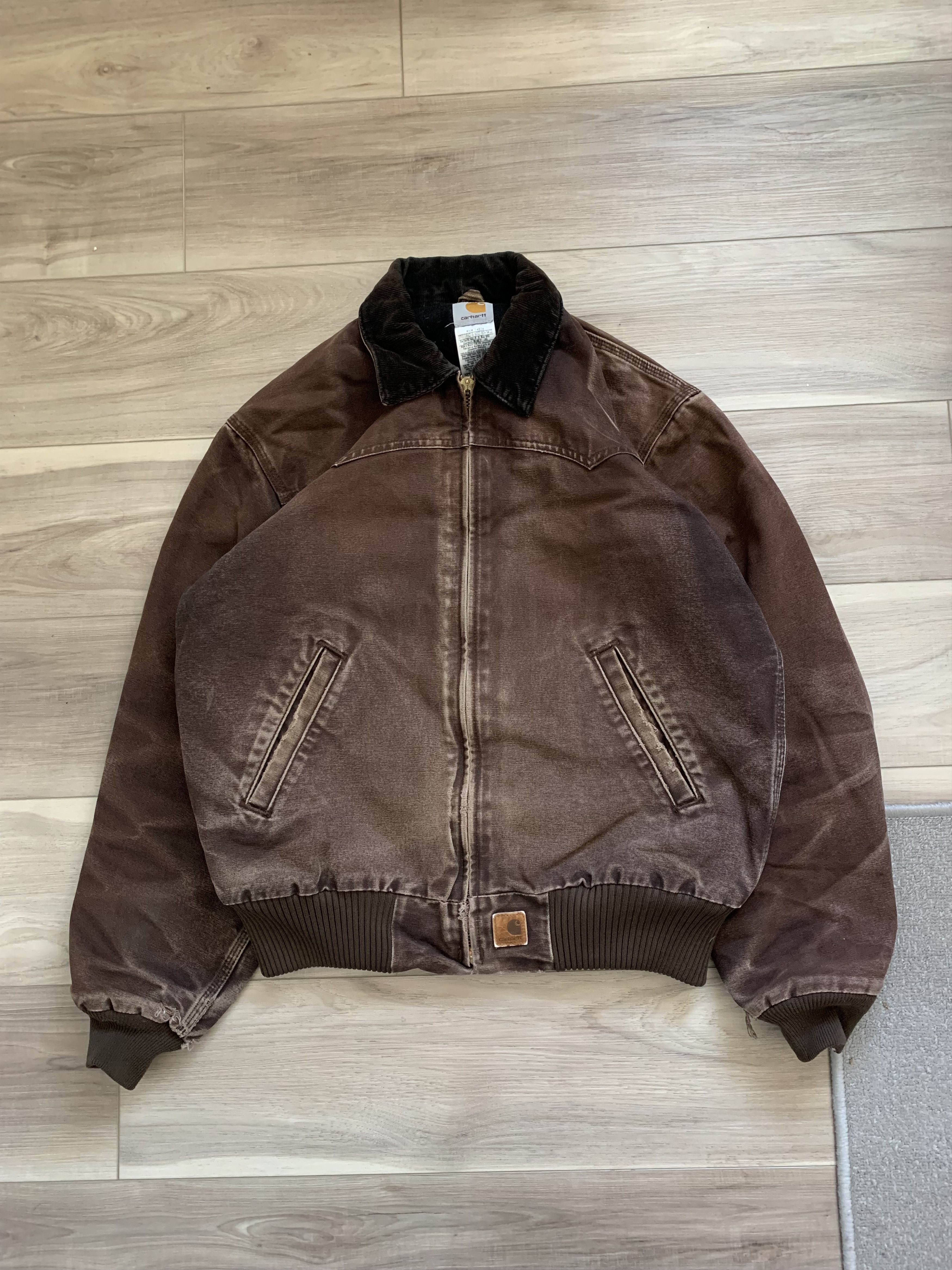 Carhartt × Vintage 1990s CARHARTT DETROIT BOMBER JACKET / DARK BROWN ...