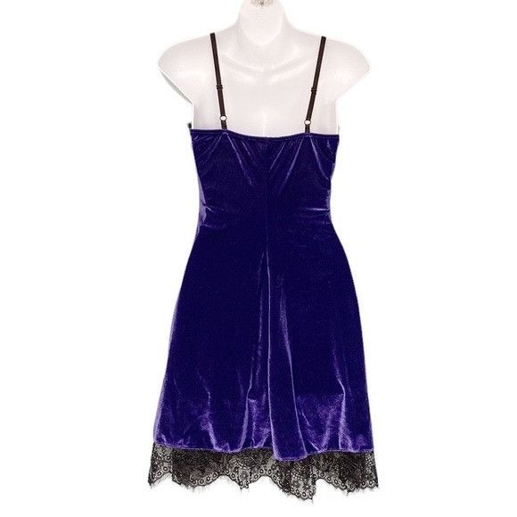 Other Gothic Purple Velvet Slip Dress With Lace Trim Grailed