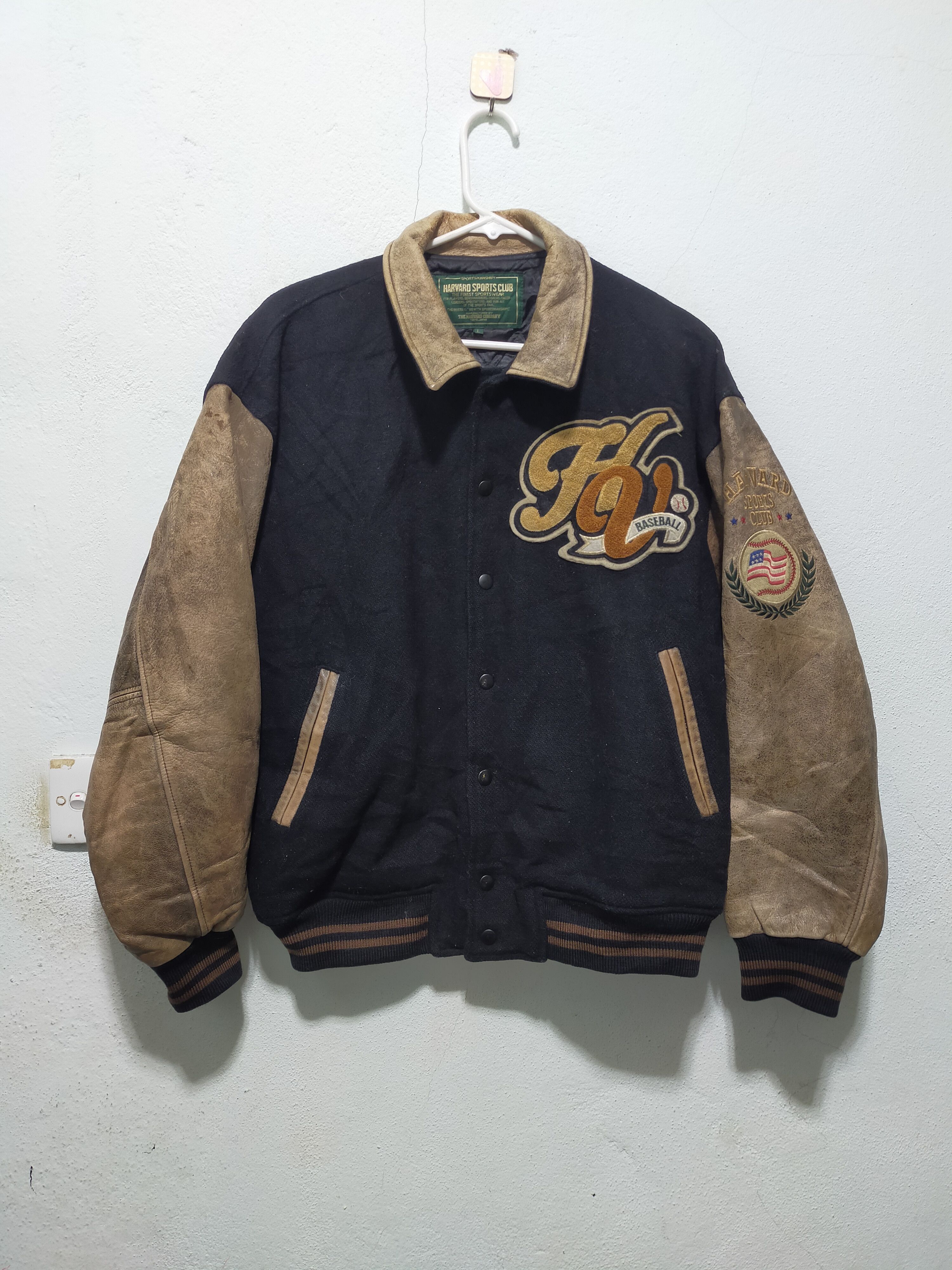 Vintage Harvard Baseball varsity jacket leather sleeve | Grailed