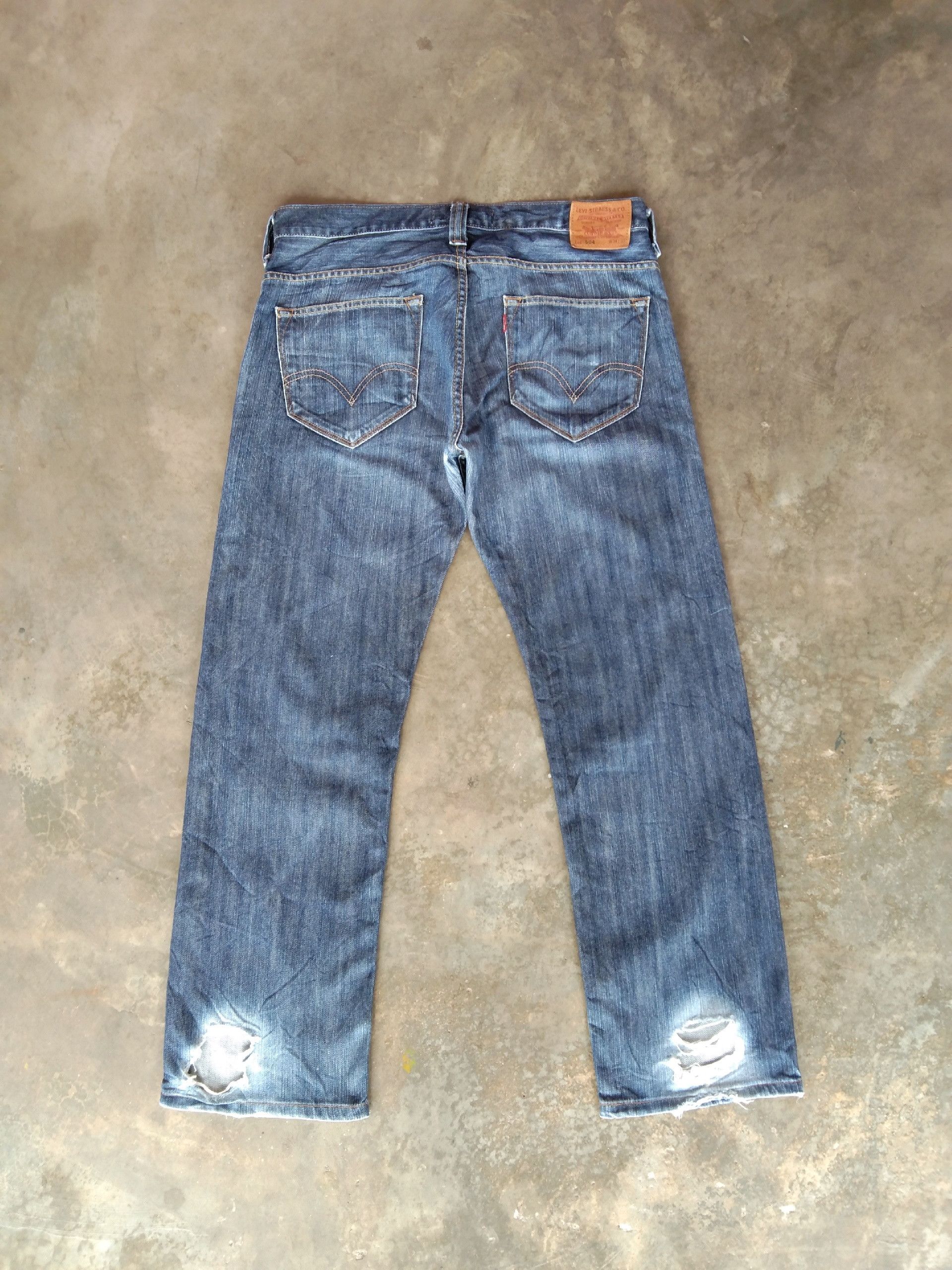 Jean × Levi's × Vintage Vintage Levis Jeans 504 Straight Leg Distressed Denim 34x29 | Grailed