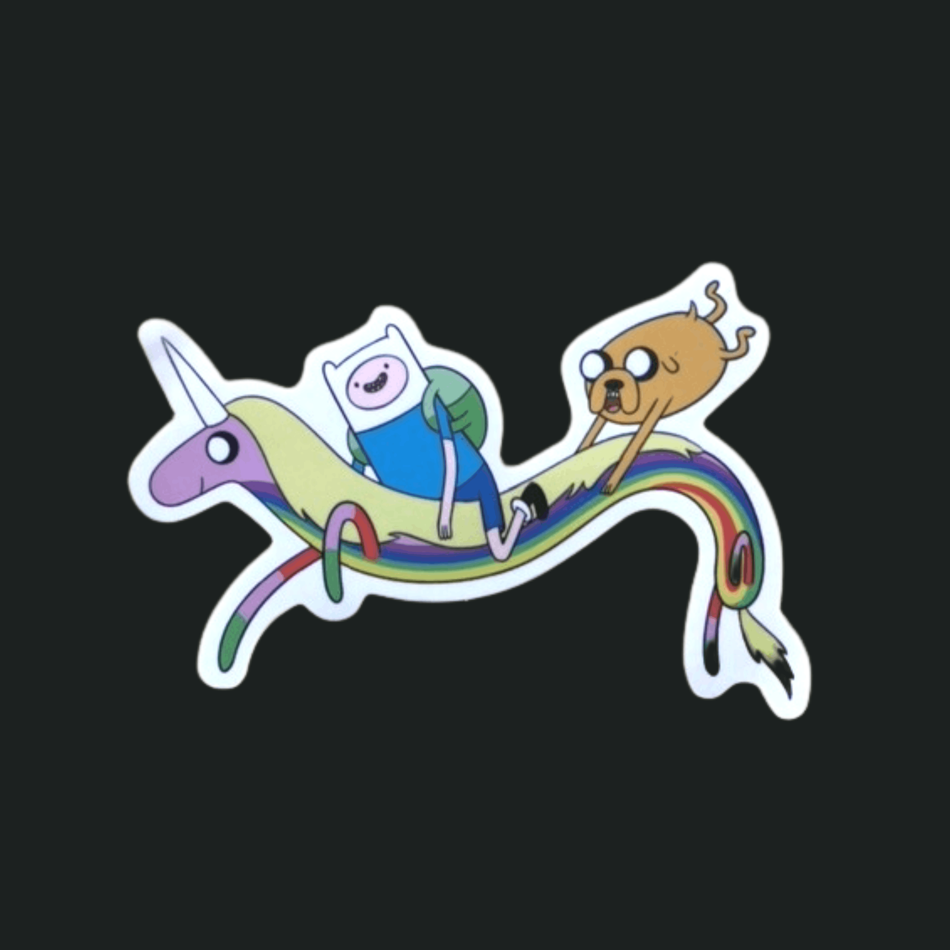 Stickers Adventure Time Vinyl Sticker - Finn x Jake x Lady Rainicorn ...