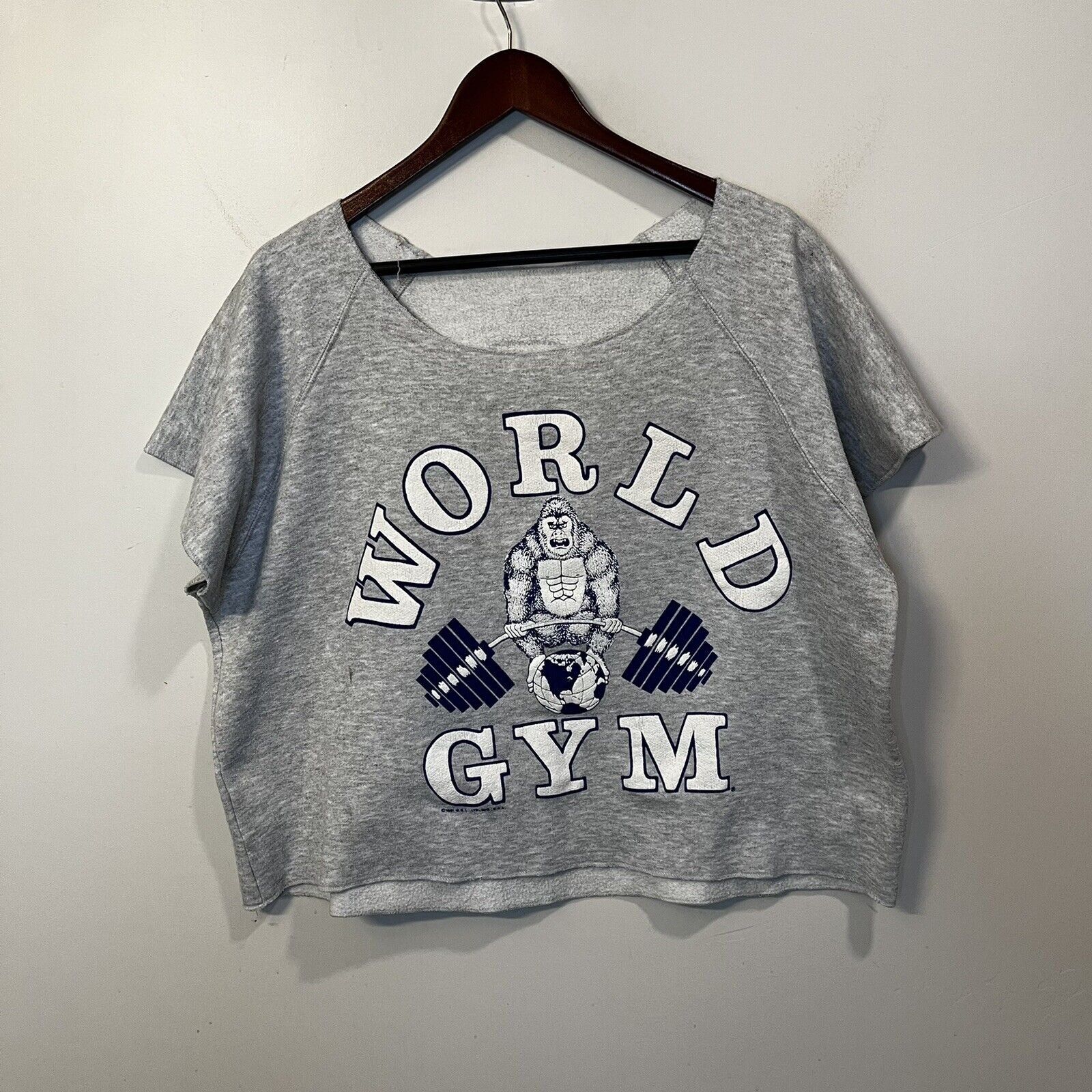 Vintage VTG World Gym Bodybuilder Muscle Cutoff Sweatshirt Double S ...