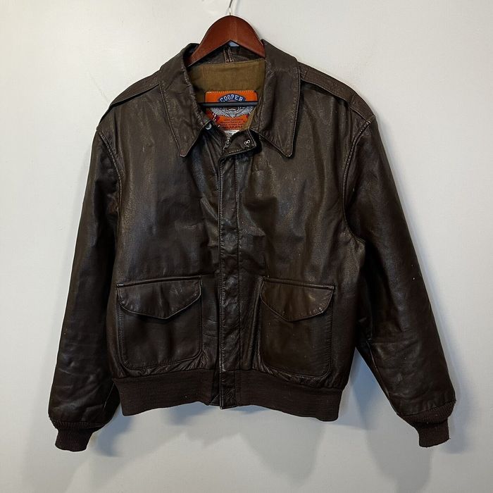 Vintage Vintage Cooper Type A2 VTG Bomber Jacket Goat Leather Sz 46R ...