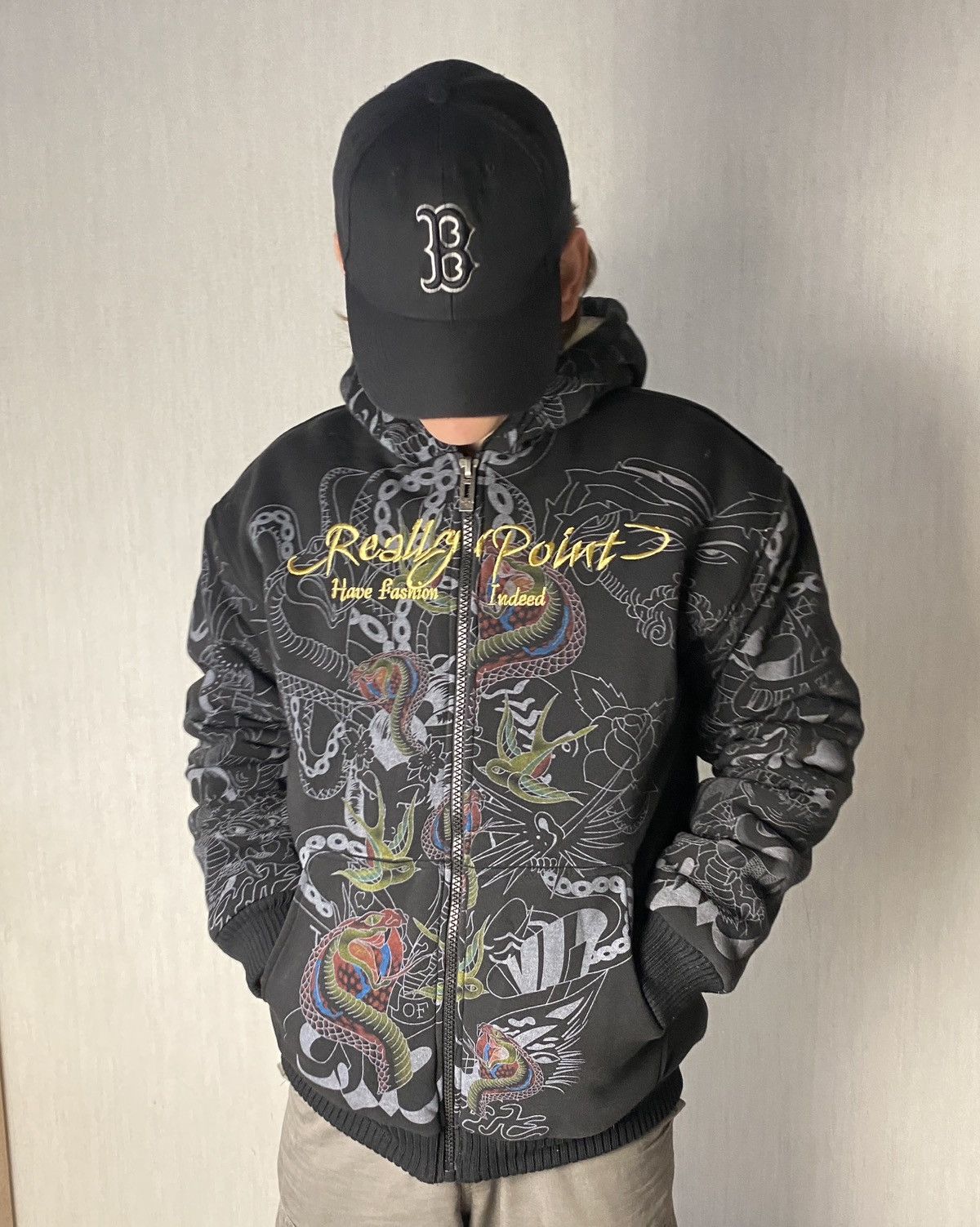 Christian Audigier × Ed Hardy × Vintage Vintage Really Point hoodie ...