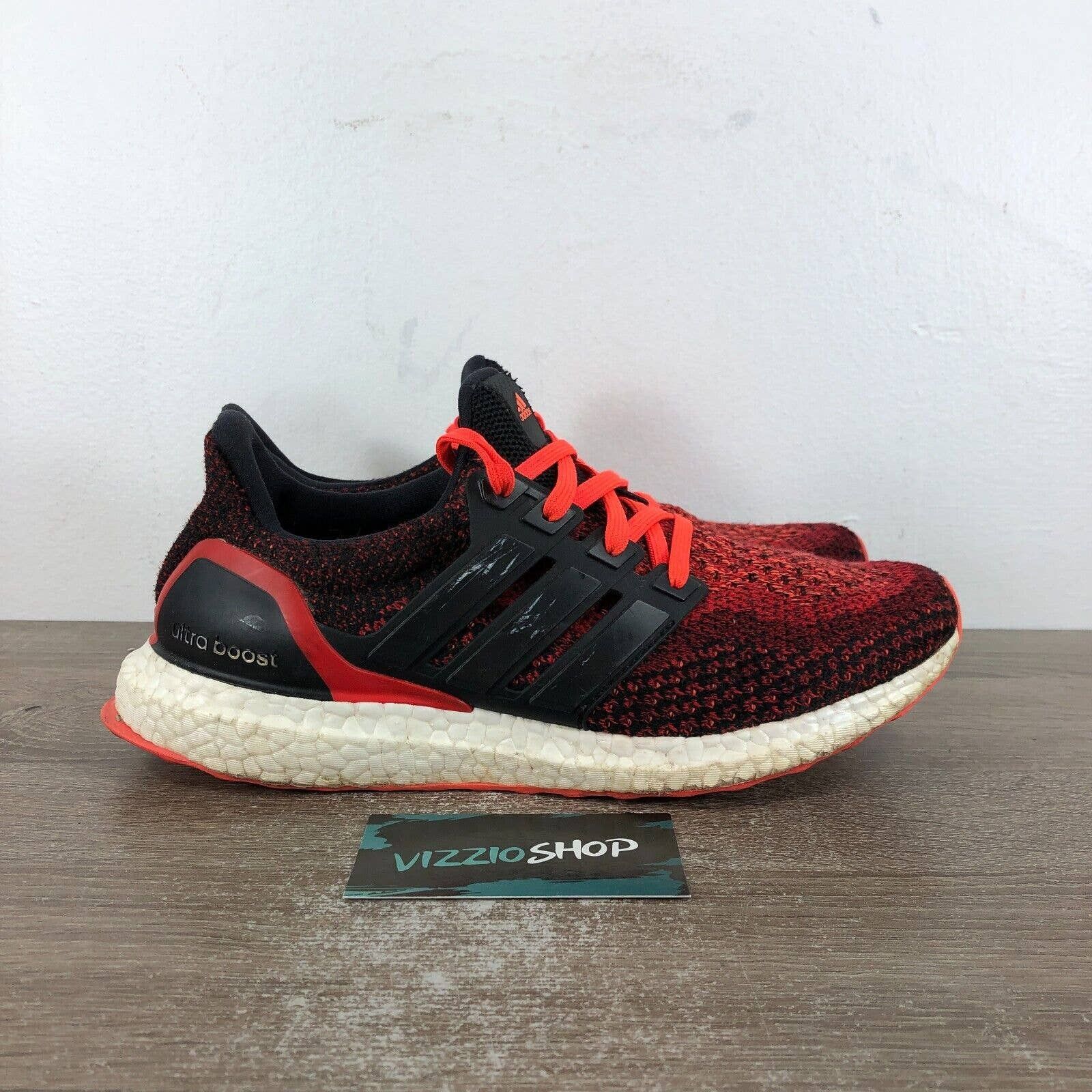 Adidas Adidas Ultra Boost 2.0 Core Black Solar Red Shoes Men's 7.5 ...