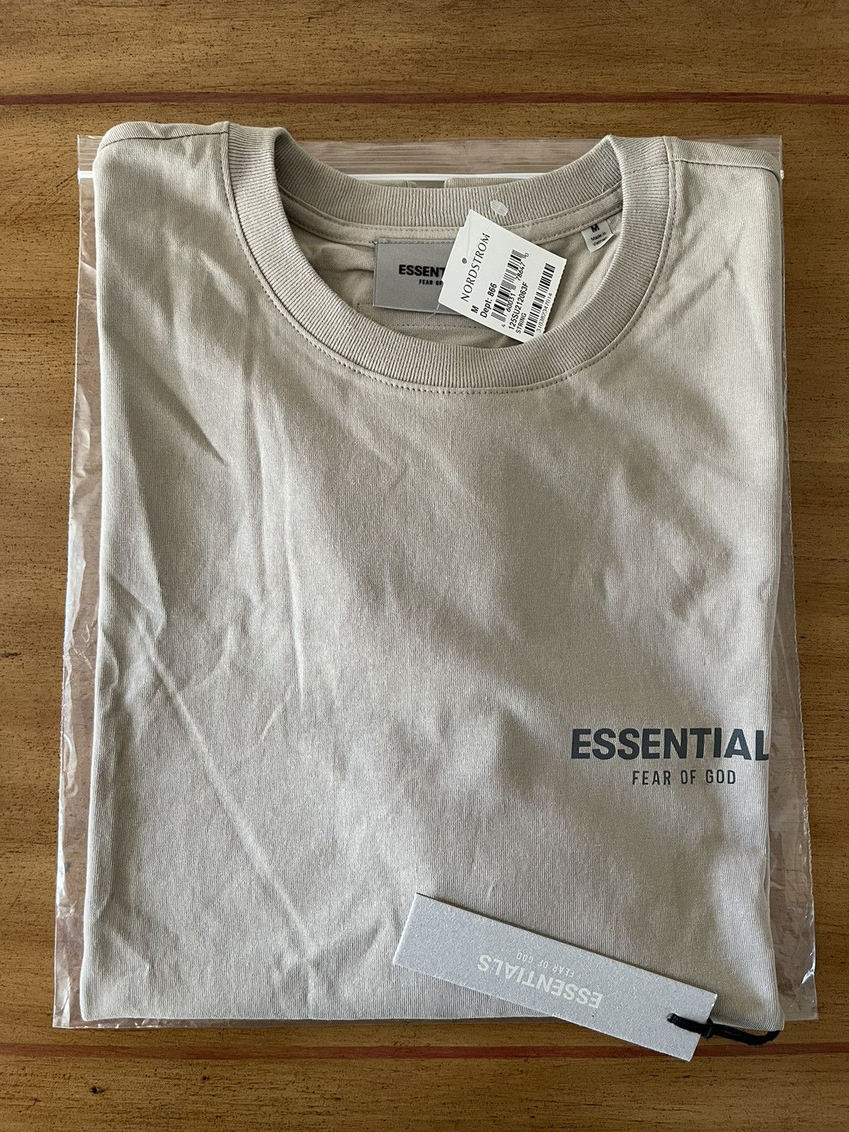 Pacsun FOG - Essentials Fear Of God Tan Logo-Print Jersey T-Shirt | Grailed