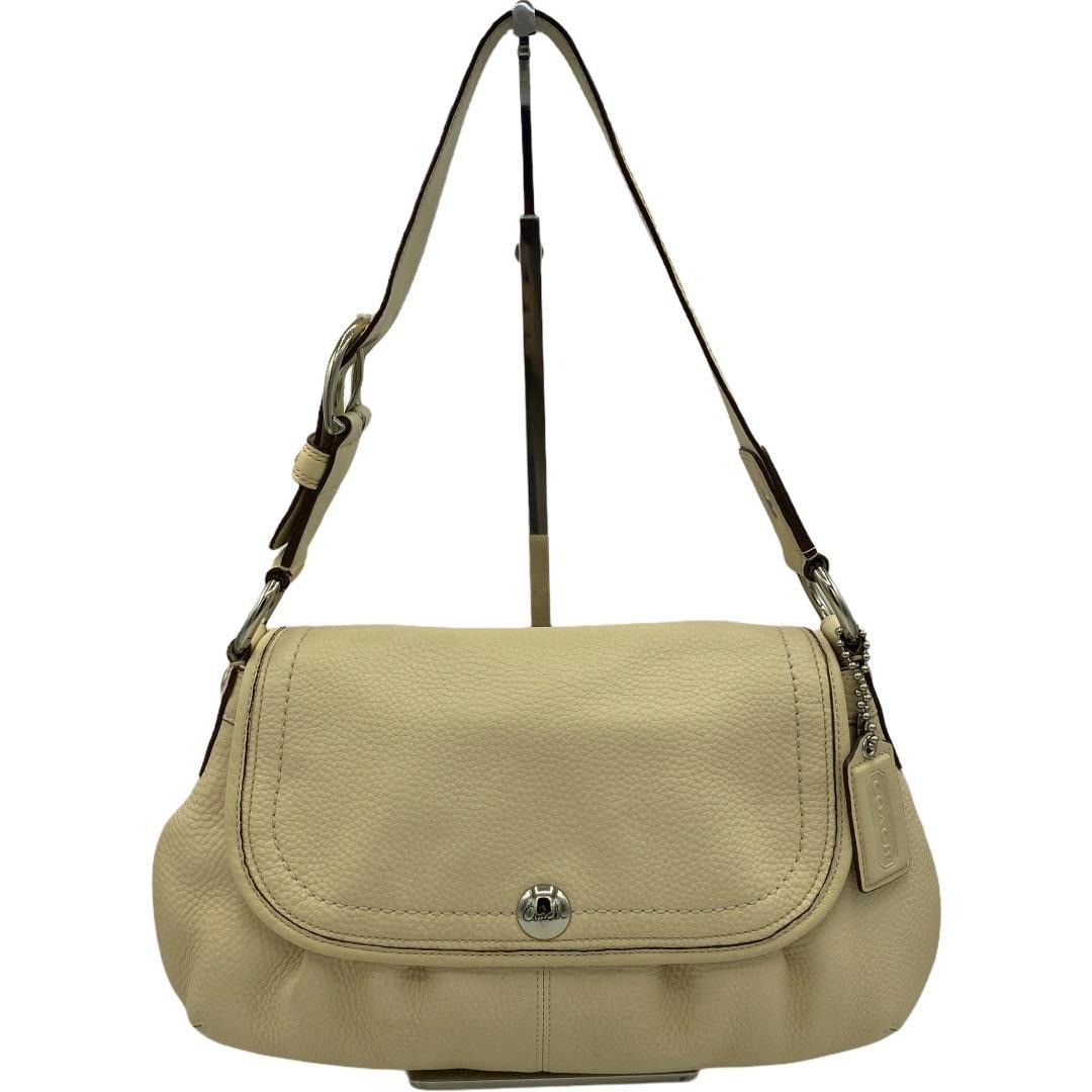 Coach Coach Soho Ivory Leather Shoulder Handbag Flap Closure Purse ...