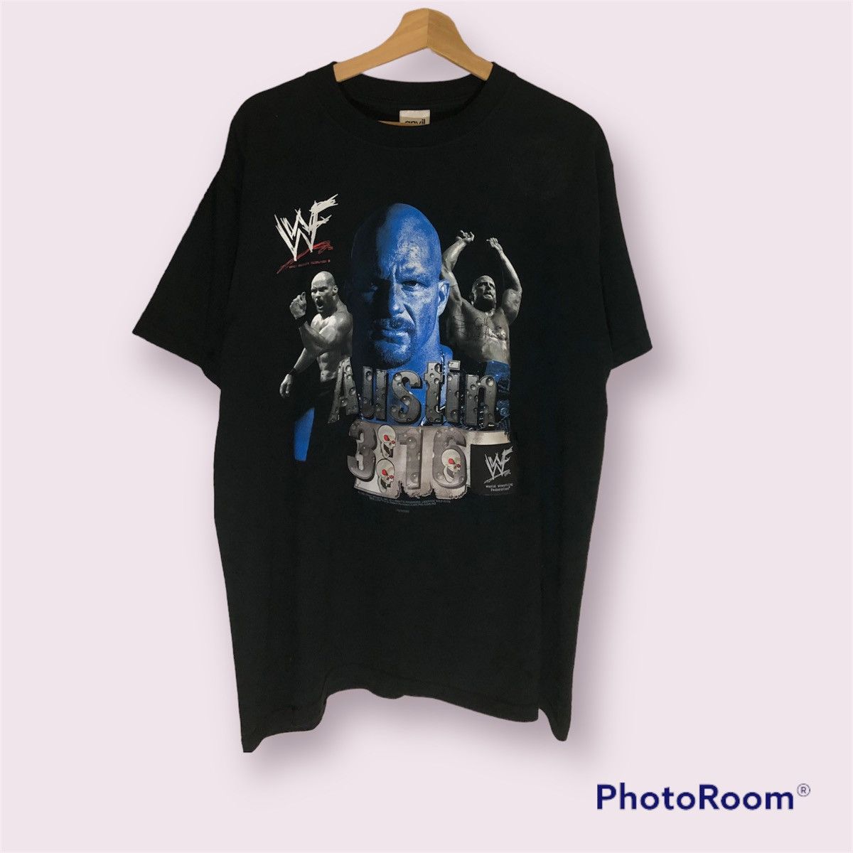Vintage × Wwe × Wwf Stone cold austin power 1998 WF tee | Grailed