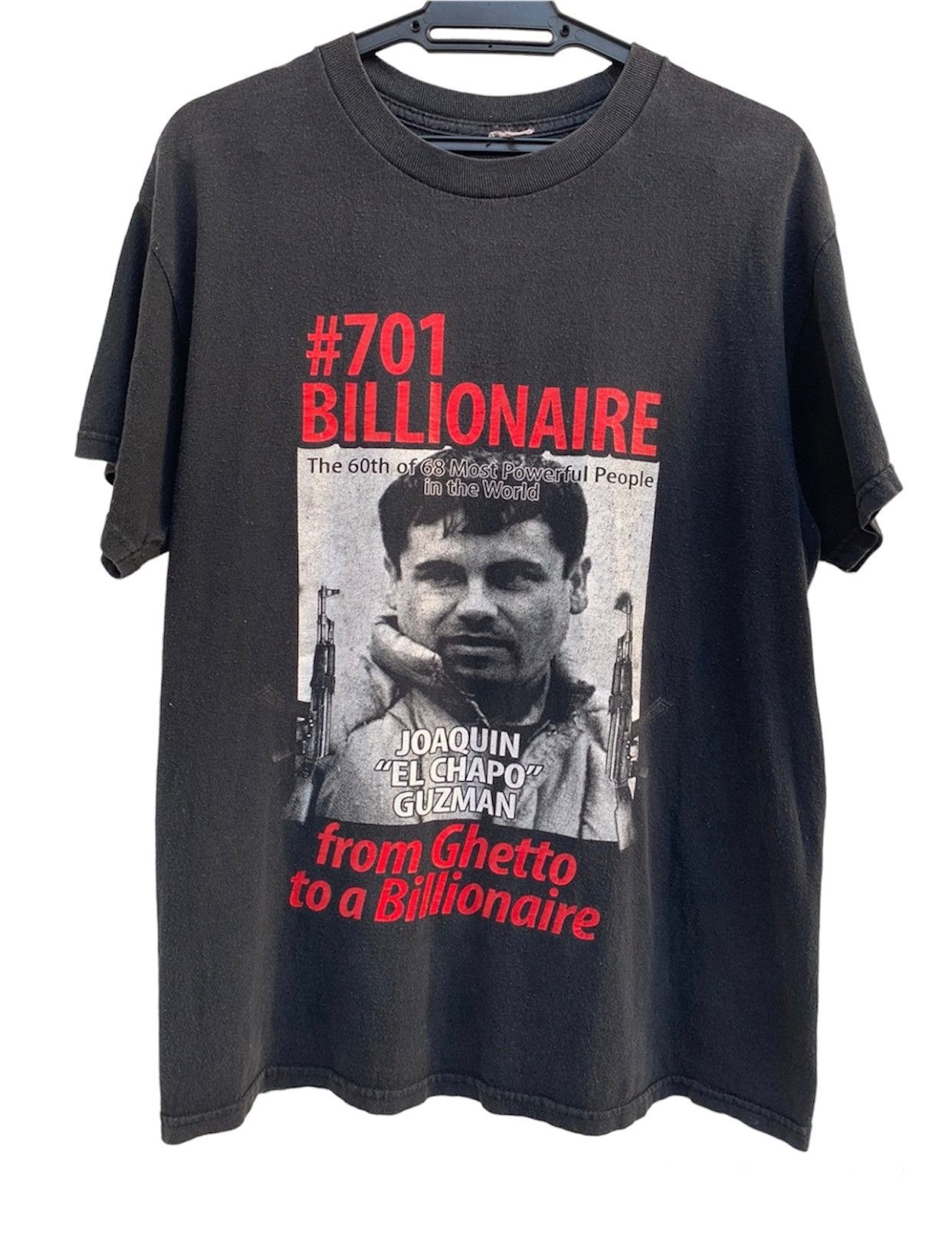 Vintage El Chapo Narcos Wanted Poster Forbes Billionaire Tee | Grailed