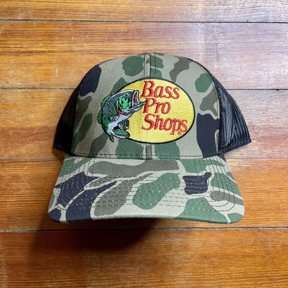 Vintage Bass Pro Shops Embroidered Trucker Hat (Camouflage) | Grailed