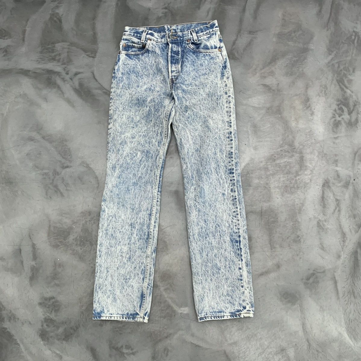 Vintage Vintage Levi’s 701 Student Fit Acid Washed Button Fly Jeans | Grailed