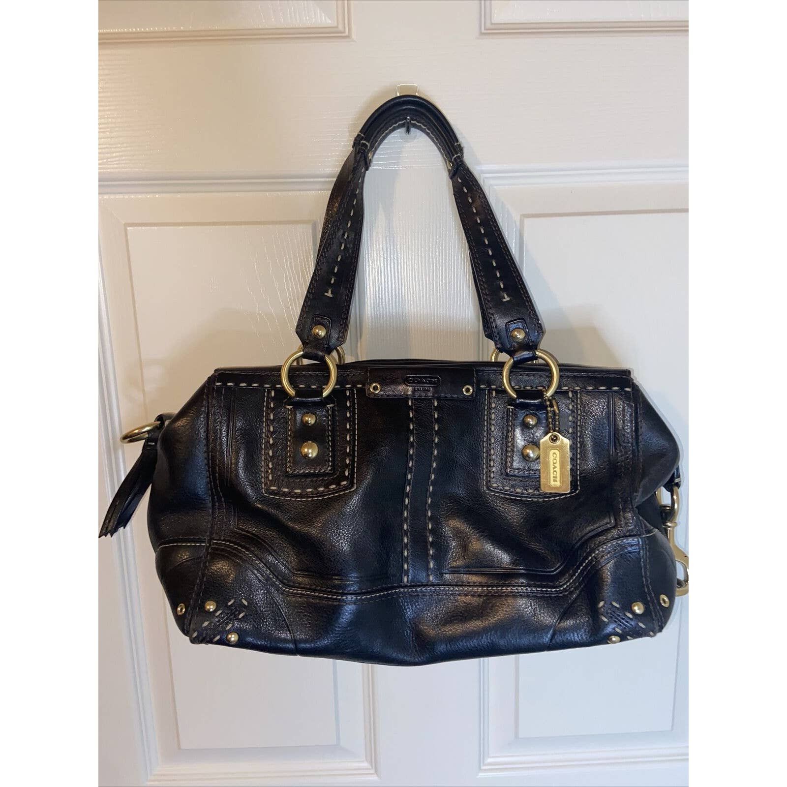 Coach Coach Andrea Limited Edition Black Pebbled Leather Satchel | Grailed