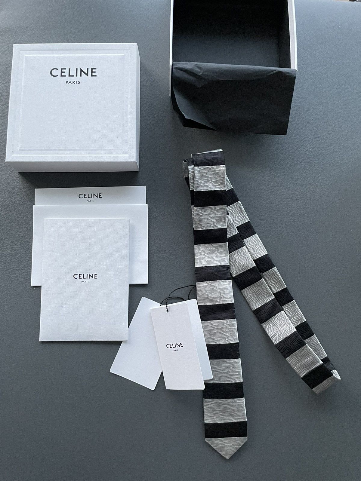 Celine New Super Runway Limited Edition Hedi Slimane 2019 Silk Tie ...